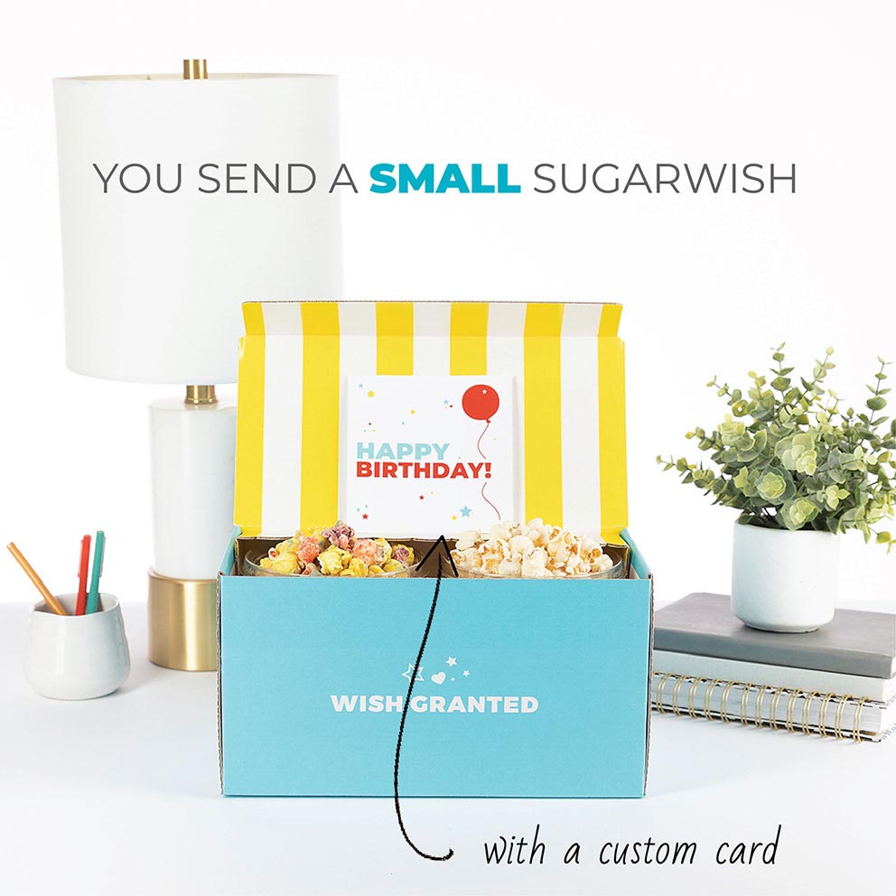 Sugarwish Popcorn gift sizes